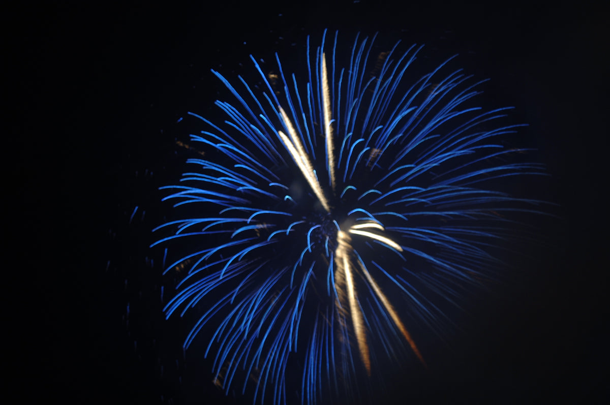 blue fireworks element