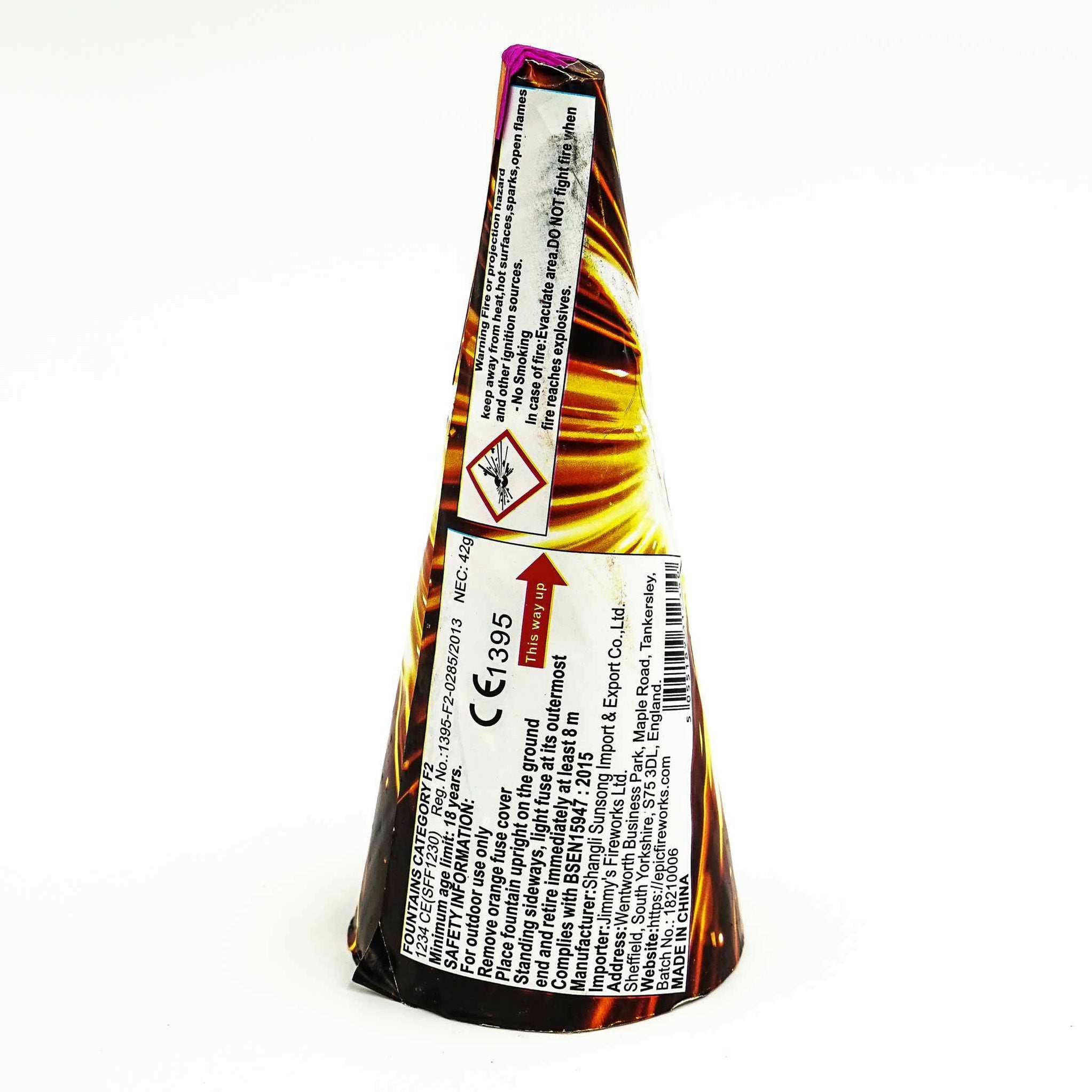 Gold Conic Firework Fountain by Epic Fireworks